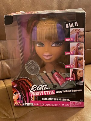 NEW Bratz TWISTY STYLE STYLING HEAD YASMIN DOLL 4-IN-1 FUNKY FASHION ...