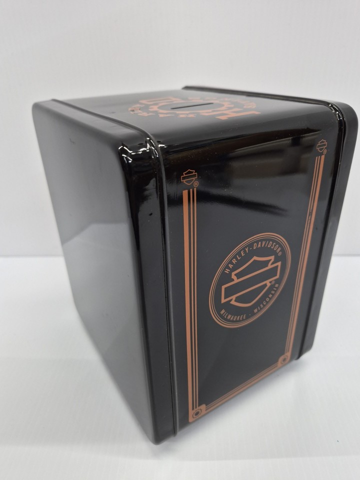 Metal Harley Davidson Motorcycles Safe & Lock Combination Coin Bank | eBay