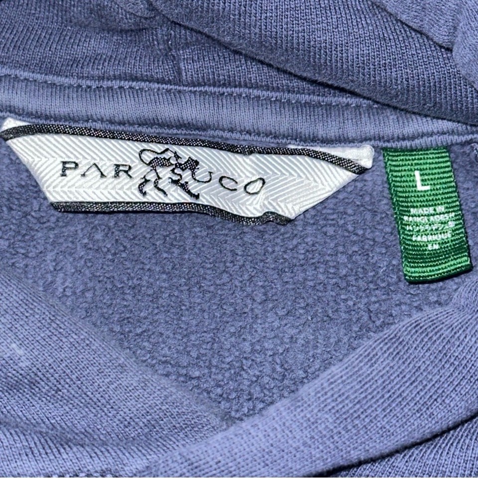 Parasuco Women’s Size L Navy Blue Logo Front Hoodie Pullover Sweatshirt ...