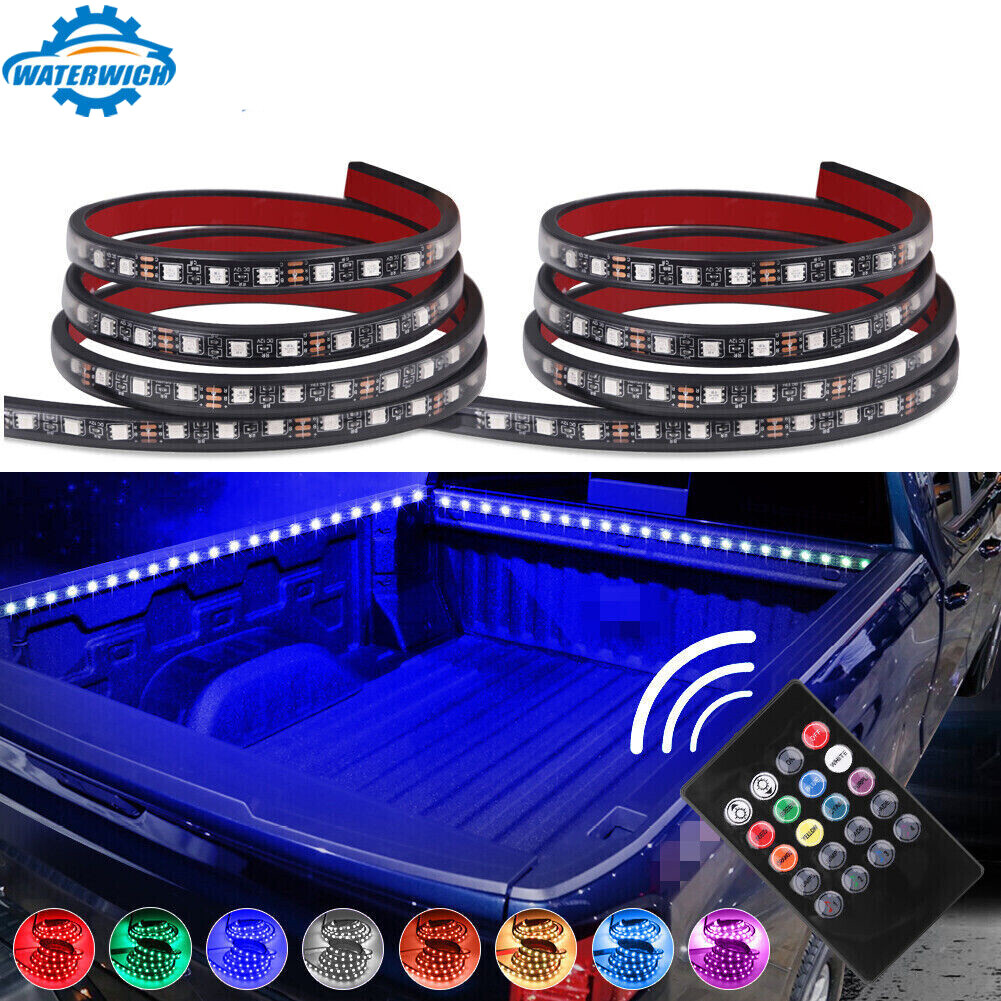 2Pcs 60 In Truck Bed LED Light Strip Truck Bed Light Kit 8 Color Switch ...