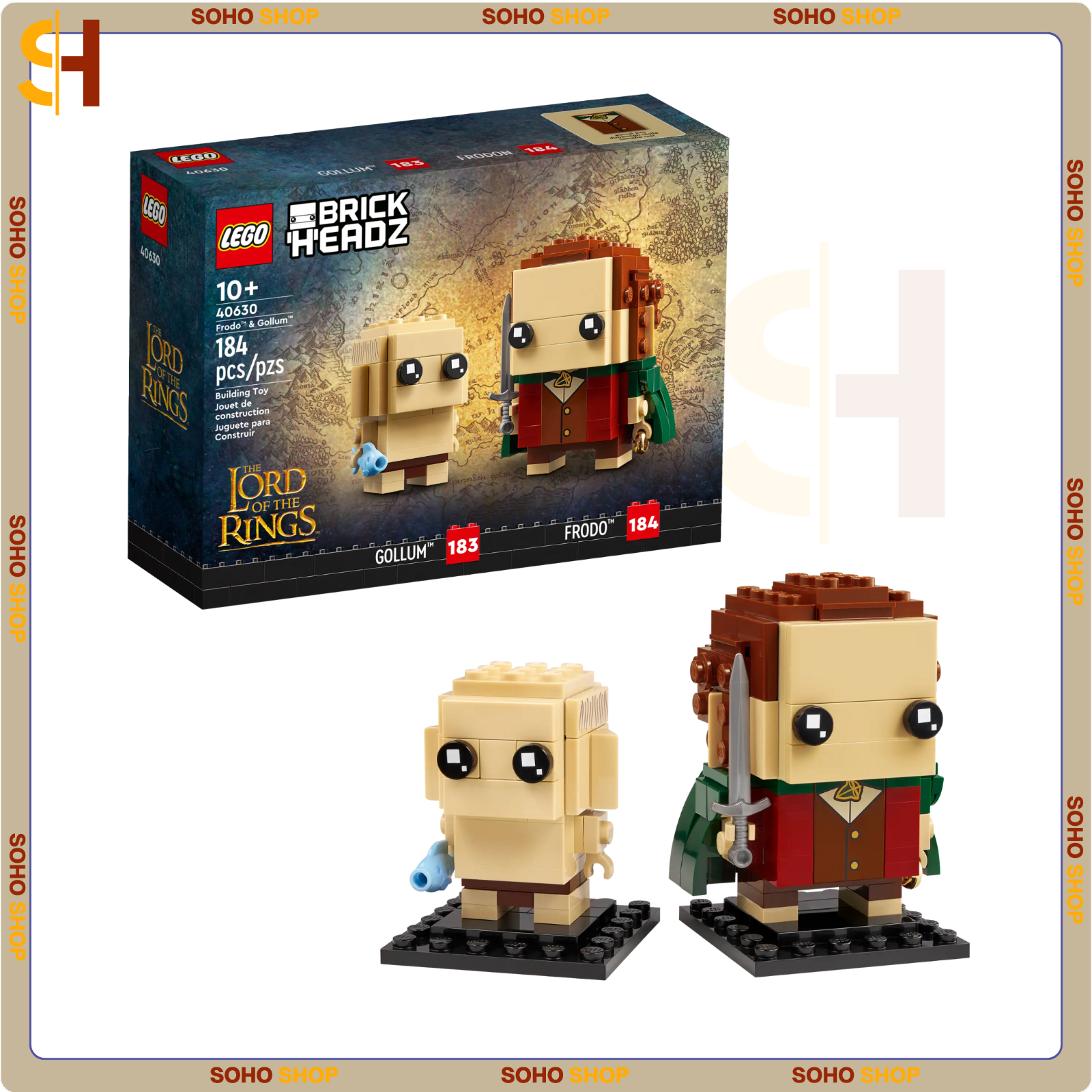 LEGO The Lord of the Rings BrickHeadz Frodo & Gollum building set 40630 ...