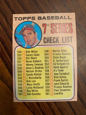 1968 TOPPS #518 7TH SERIES CHECKLIST BASEBALL CARD NM | eBay
