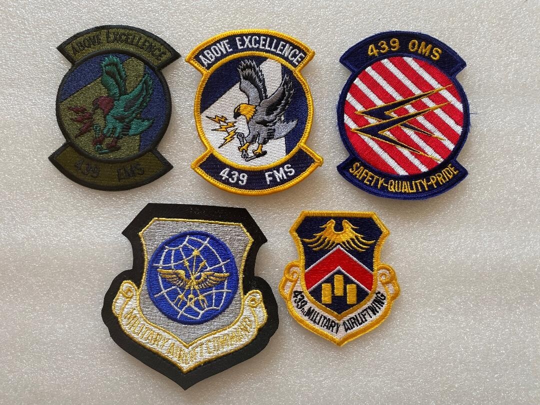 **LOT OF 5** USAF 439th AIR FORCE MILITARY AIRLIFT WING PATCH SET | eBay