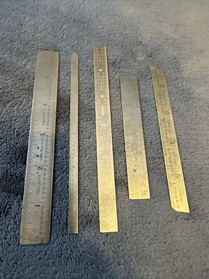 The L.S.S. Starrett Ruler 6” Plus (4)-other Mini Rulers,Dunlap,B ...
