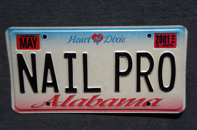 ALABAMA Vanity License Plate - NAIL PRO | eBay