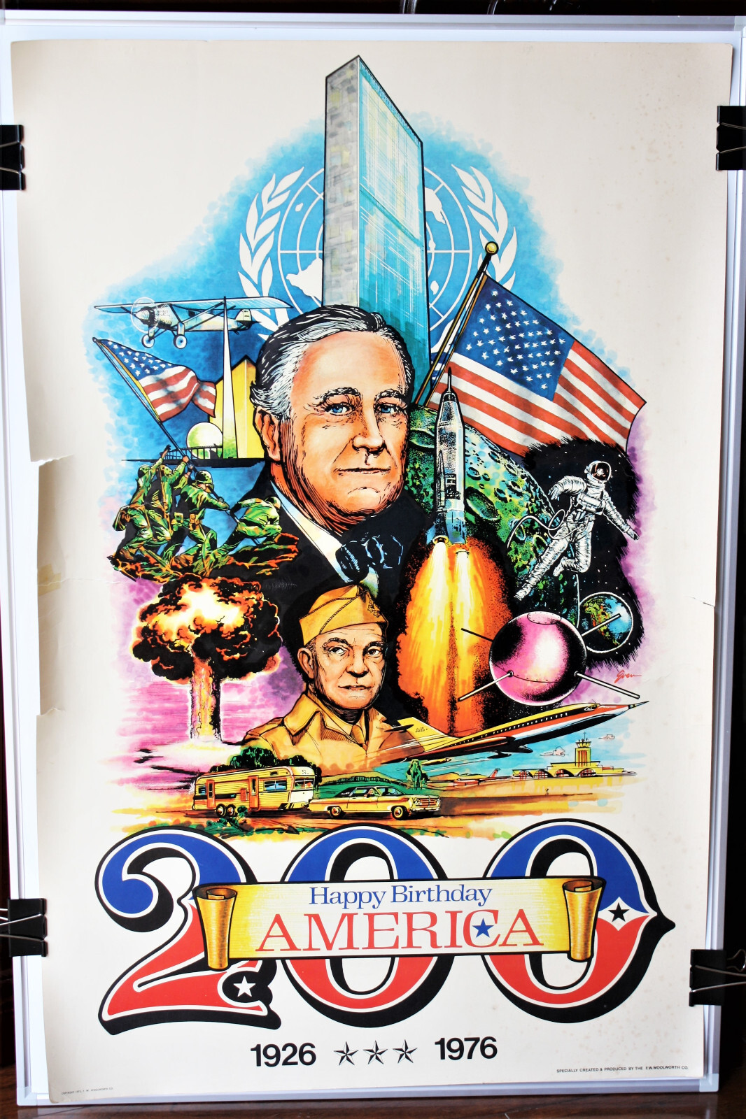 4 Original Patriotic Posters Set - 34"x22" Vintage Woolworth ...