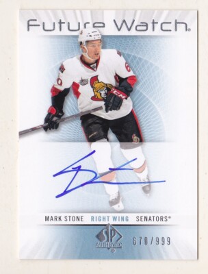 11-12 SP Authentic Mark Stone /999 Auto Rookie Future Watch Golden ...
