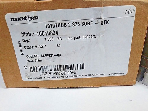 Falk 1070t Hub For 70 & 1070t Steelflex Couplings Bore 2.375" Kw 5/8x5 ...