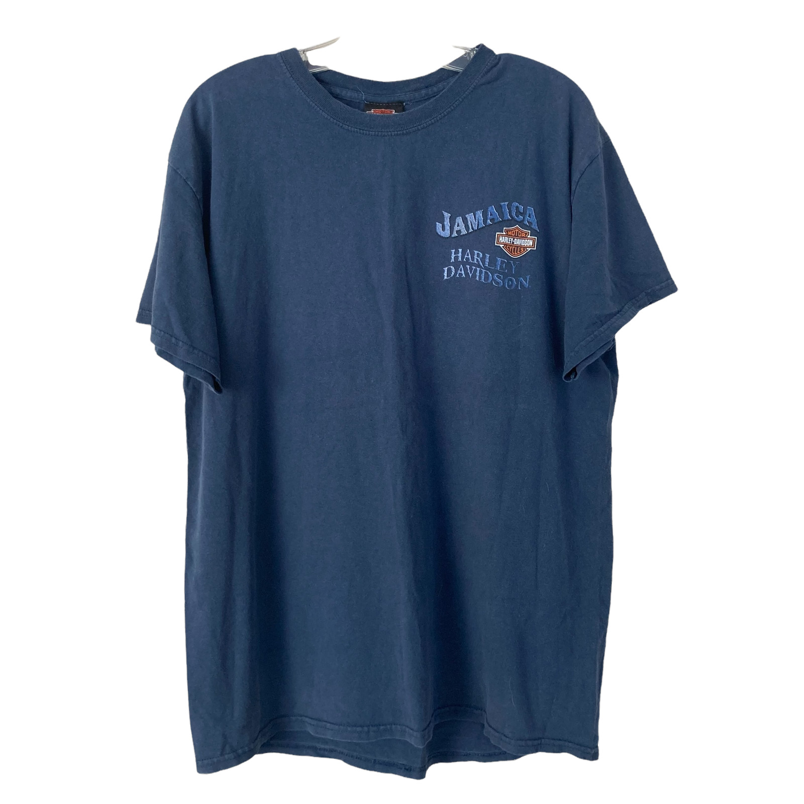 Harley Davidson Jamaica Navy Blue Graphic Tee Sz L - Gem