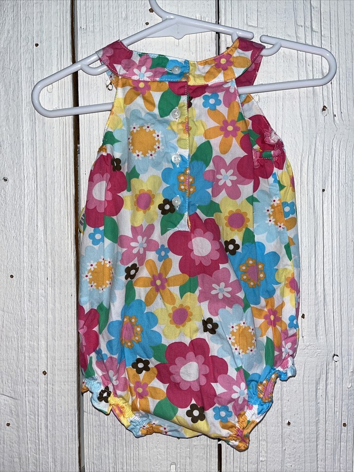 Girls Carters Pink Super Cute Floral Bodysuit romper 6 months free ship ...