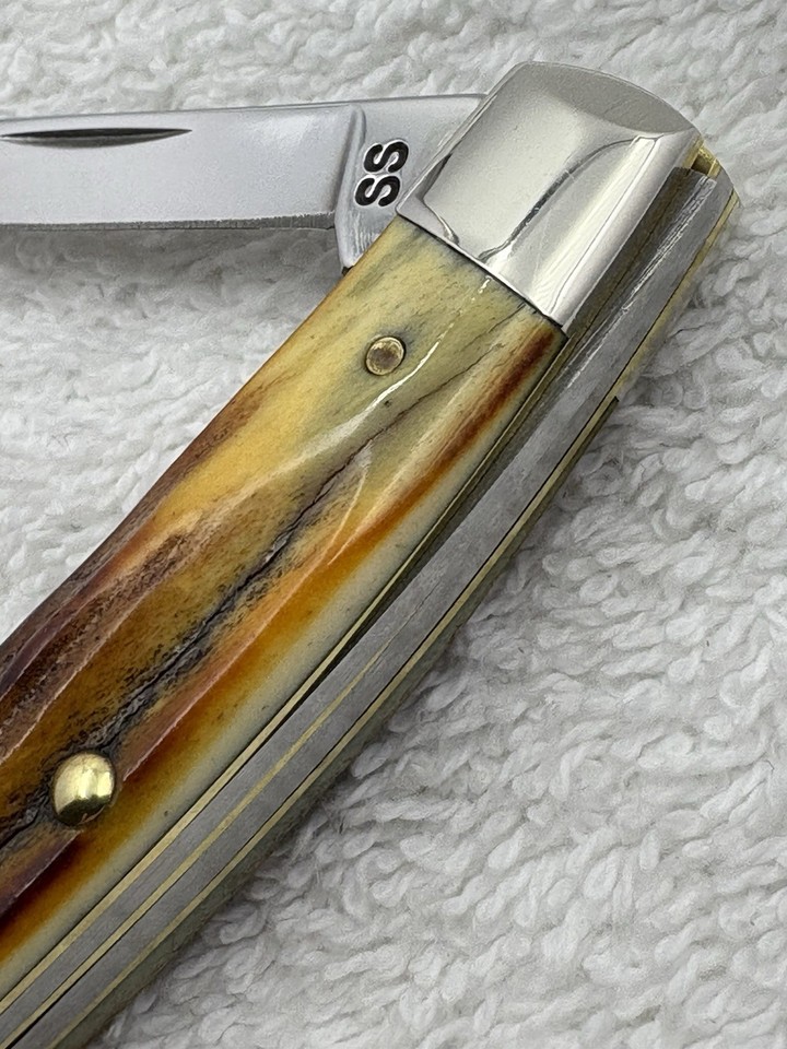 Case XX 1999 1 Dot Stag 3 Blade Med Stockman Pattern 53032 SS Made In ...