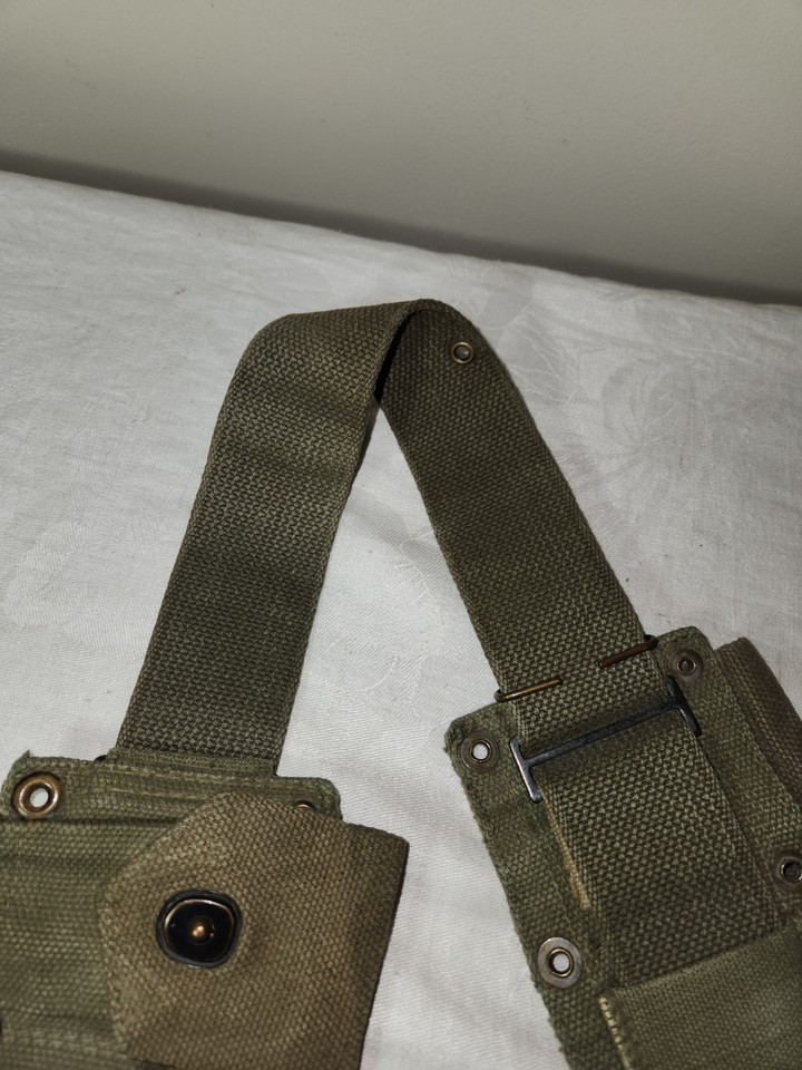 Vintage WWII U.S. Army USMC M1923 M1 Garand Cartridge Ammo Web Belt ...