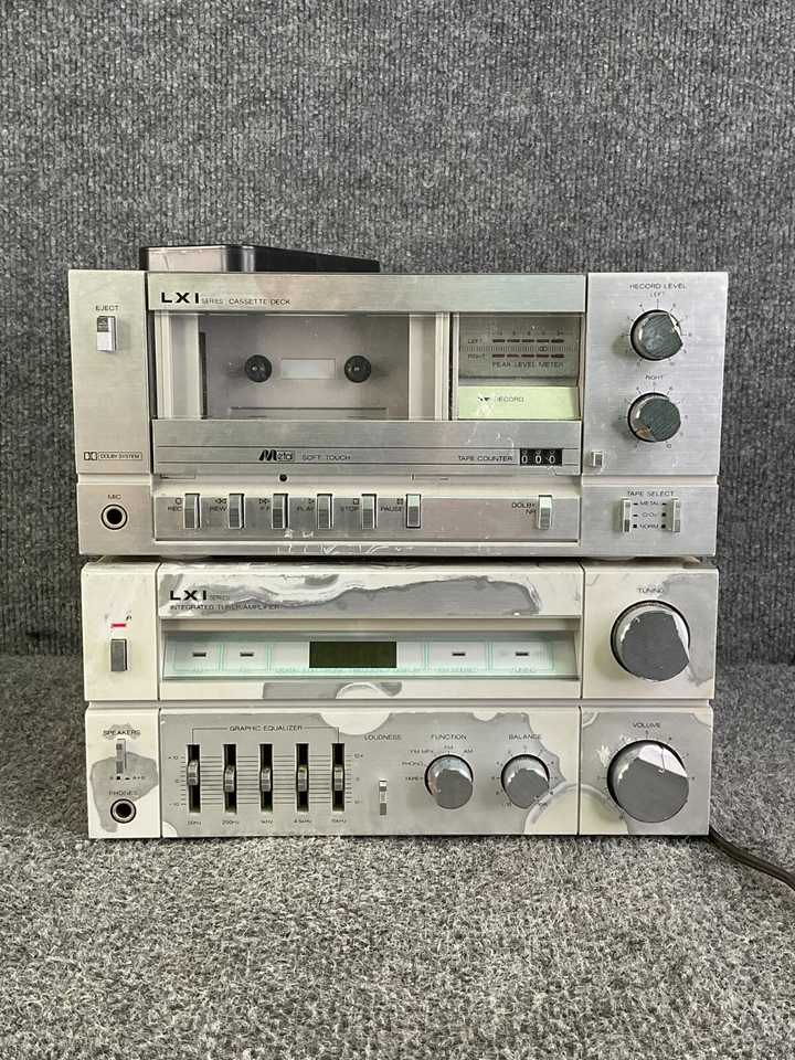 Sears LXI Series Cassette 🎛️ Deck Tuner Amp w/ 2-Way Speakers | eBay