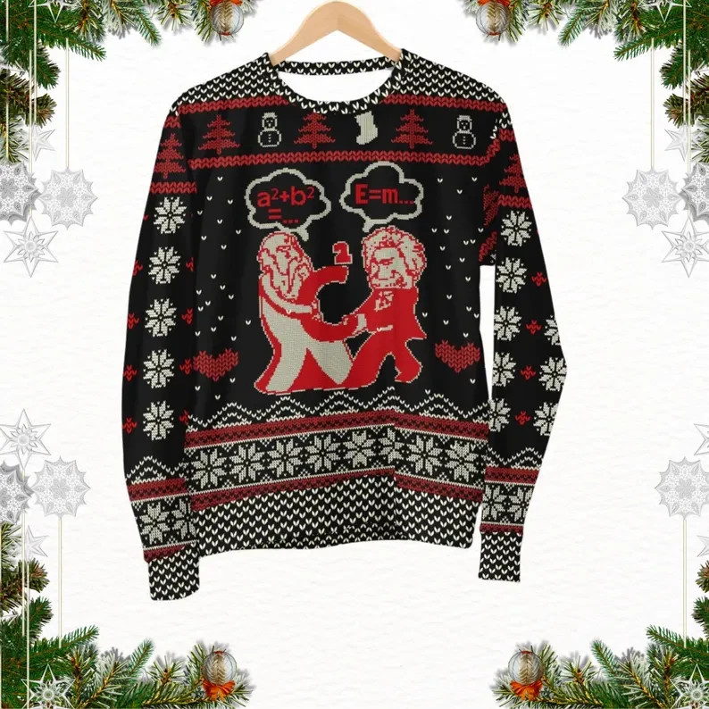Funny Physics Formula Ugly Christmas Sweater Einstein Newton Dance ...
