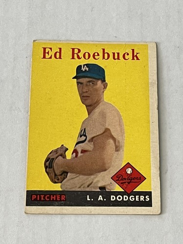 Vintage 1958 Topps Ed Roebuck Baseball Card #435 Los Angeles Dodgers EX ...