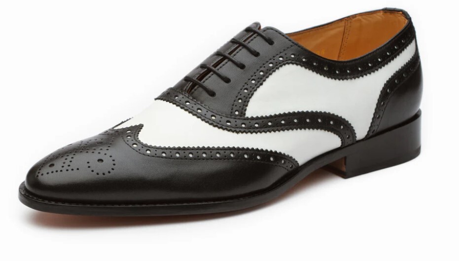 Handmade Men spectators brgoue shoes, Men two tone wingtips leather ...