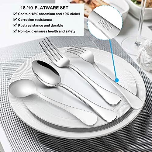 30piece 18/10 Flatware Set Stainless Steel Fancy Silverware Cutlery Set ...