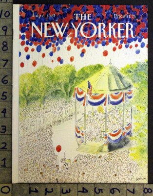 1987 JULY 4TH PARK BAND CONCERT PATRIOTIC SEMPE ART NEW YORKER COVER ...
