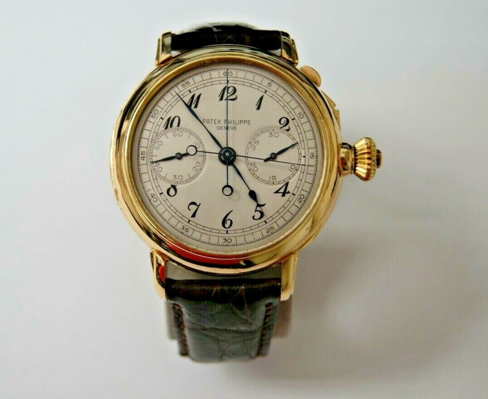 PATEK PHILIPPE ANTIQUE SPLIT SECOND CHRONOGRAPH 18K GOLD 44 MM TRIPLE ...