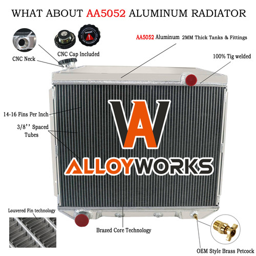 4Rows Radiator For 1957-59 Ford Galaxie Fairlane Ranchero Skyliner ...