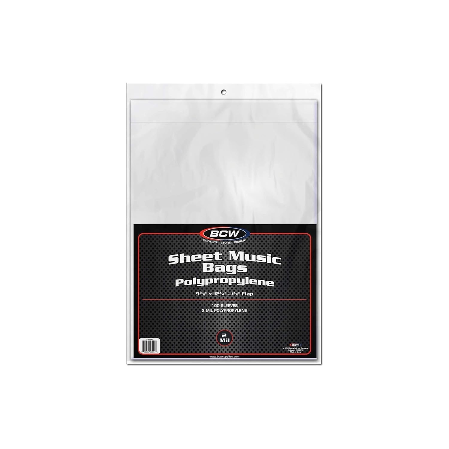 100 BCW Sheet Music Poly Bags 2 mil Clear Acid Free W/ Flap Closure ...