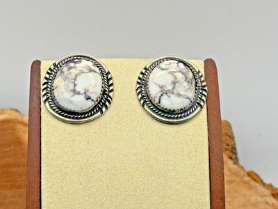 Vintage Arnold Begay Sterling Silver Howlite Stud Earrings--TB317.25 | eBay