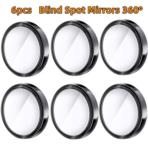 6Pcs Blind Spot Mirrors Round HD Glass Convex 360° Side Rear View ...