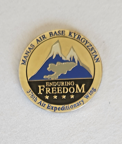 Enduring Freedom Challenge Coin Manas Air Base Kyrgyzstan 376th Air ...