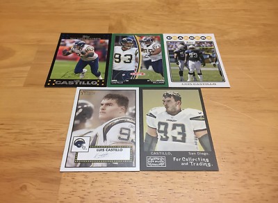 LUIS CASTILLO LOT OF 5 FOOTBALL SAN DIEGO CHARGERS DEFENSIVE END ...