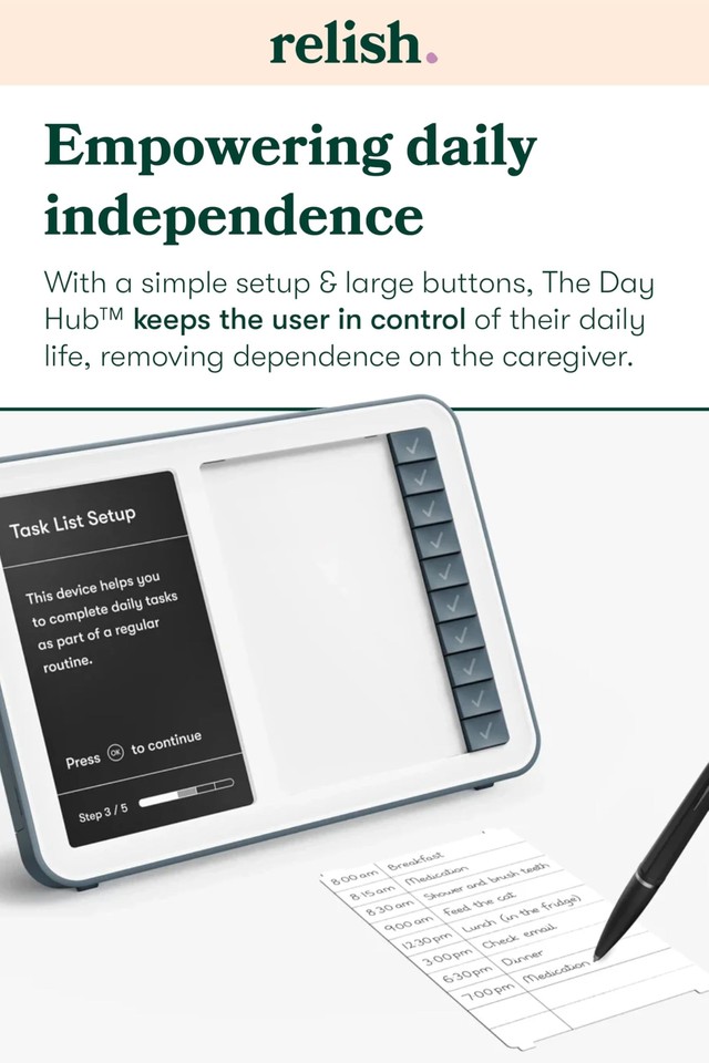 Relish Day Hub - Dementia Clock with Daily Task Manager, HD Large ...