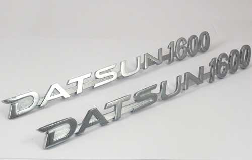 DATSUN 1600 metal Boot & Pillar badges x2 , Badge chrome, New, for 180B ...