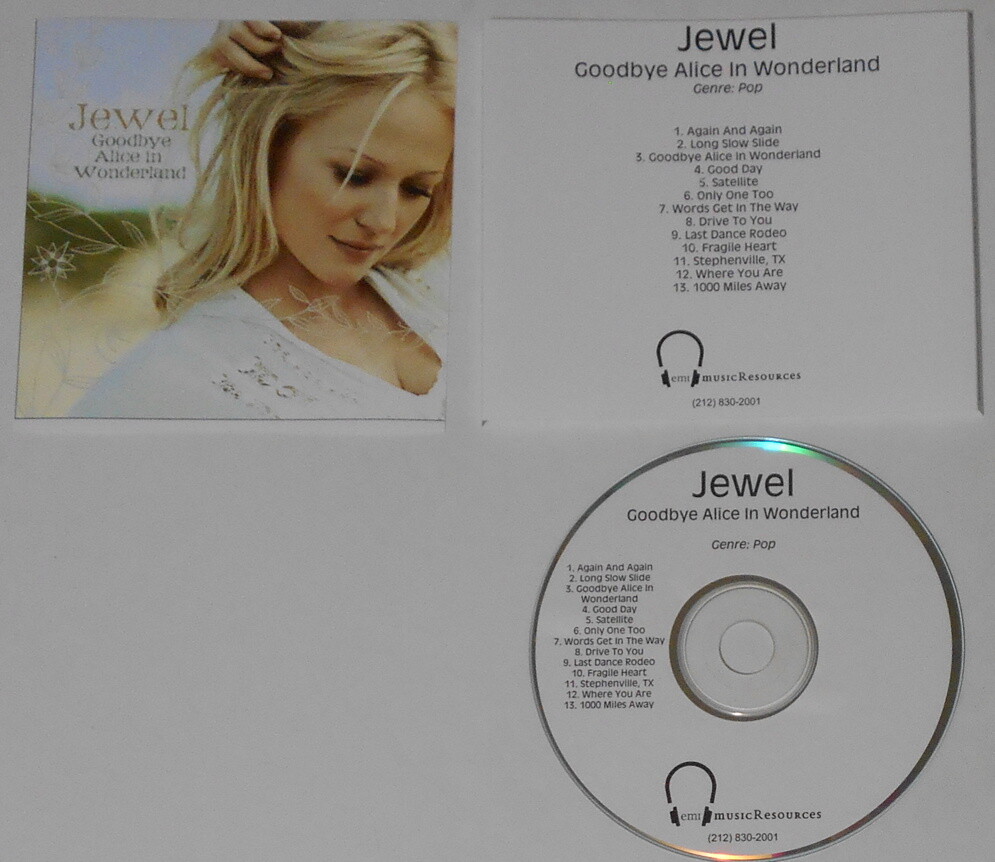 Jewel - Goodbye Alice in Wonderland EMI MusicResources U.S. promo cd ...