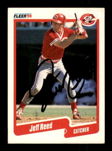 1990 Fleer #429 Jeff Reed AUTOGRAPHED!!! Reds 240258 | eBay