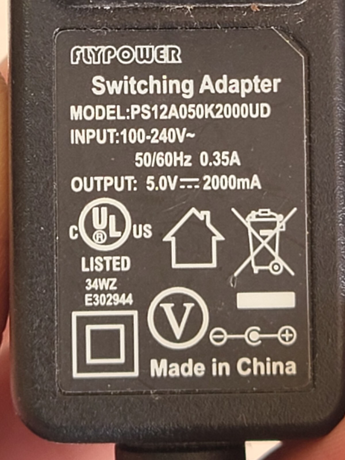 Flypower 5 Volt 2A PS12A050K2000UD AC Wall Charger Power Adapter For ...