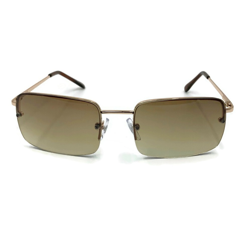 Rimless Rectangular Sunglasses Clear Minimalist Eyewear Small Spring ...