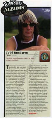 2015 Todd Rundgren Promo Magazine PRINT ARTICLE by Paul Lester (1315 ...