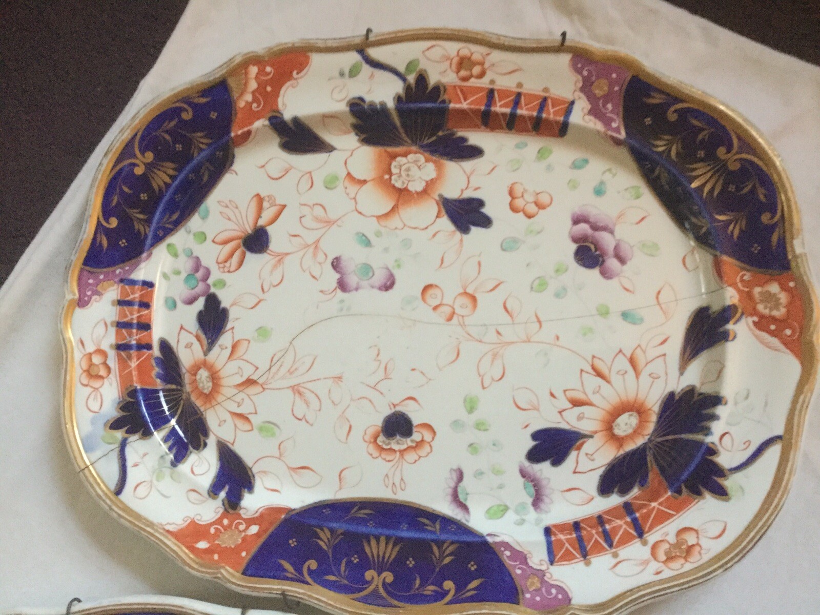 Two Antique Davenport Stone China Platers Amari / Japan Style Pattern ...