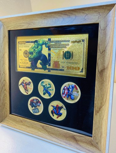 Marvel Avengers Age Of Ultron Gold Plated Commemorative Coin Set Frame ...
