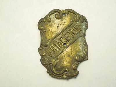 Vintage Antique Princeton Bicycle Head Badge Emblem Brass Color | eBay