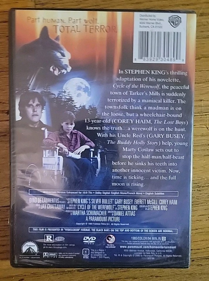 Stephen King's Silver Bullet (1985) DVDs 883929304899 | eBay