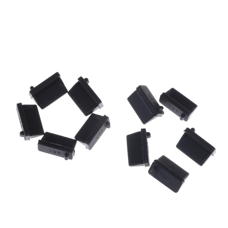 10X Black Rubber A Type Female USB Anti Dust Protector Plugs Stopper ...
