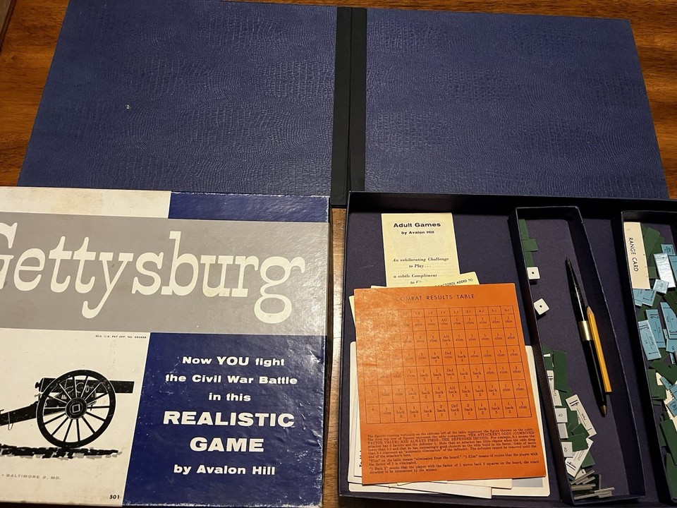 Vintage 1958 Avalon Hill Gettysburg Civil War Board Game | eBay