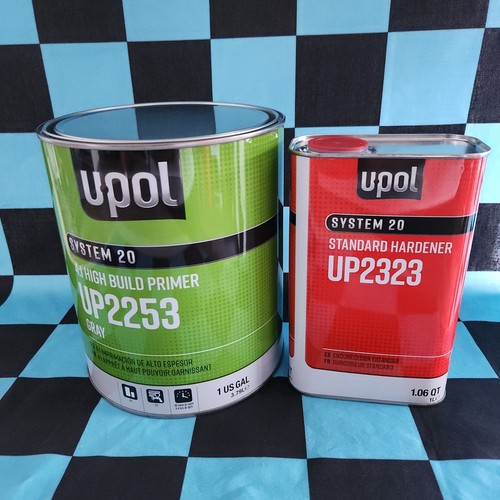2K PRIMER GRAY HIGH BUILD KIT Upol #2253 Gallon #2323 Hardener ...