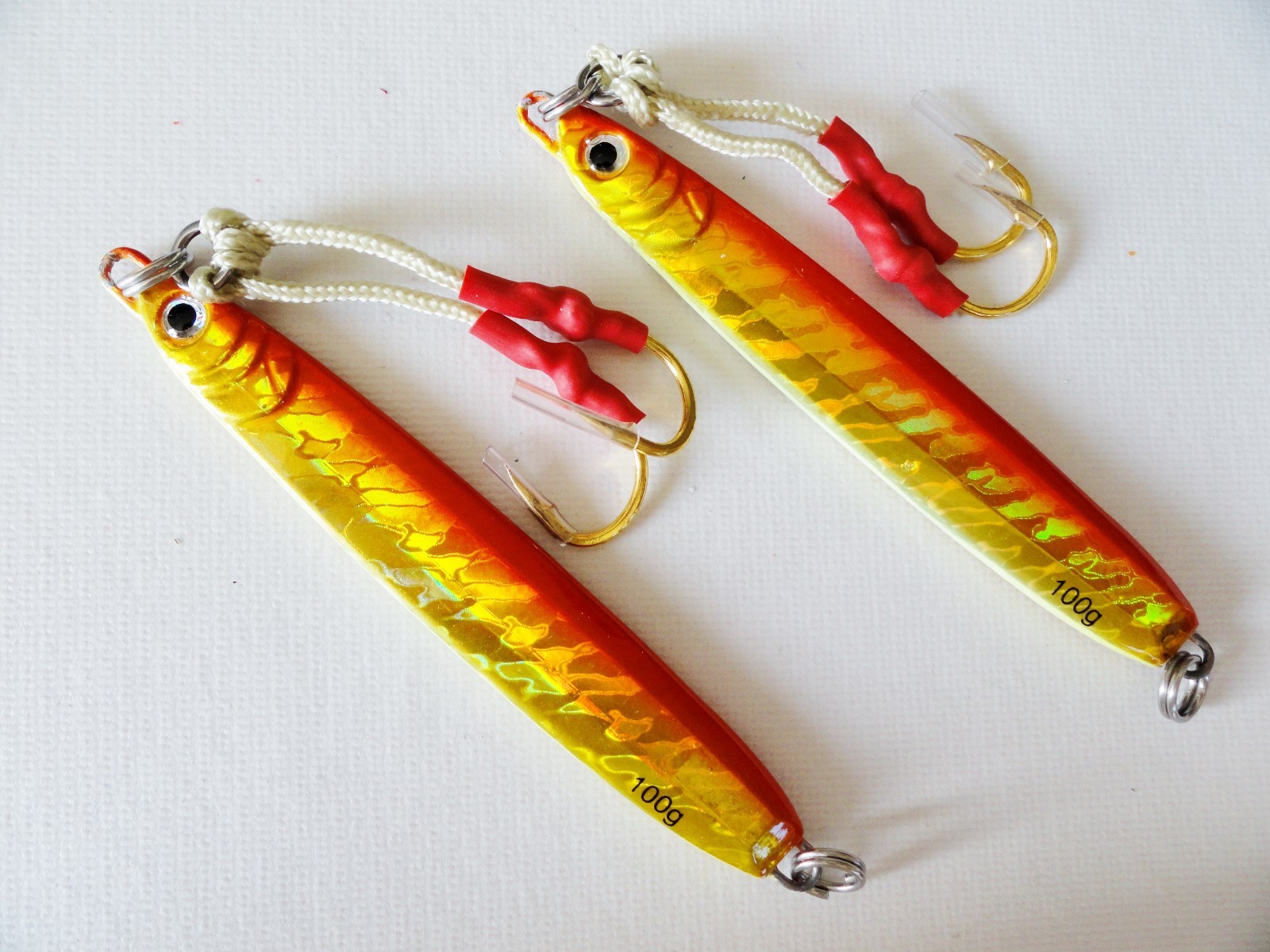 Knife Jigs 3.5oz/100g Orange Vertical Butterfly Saltwater Fish Lures 1 ...