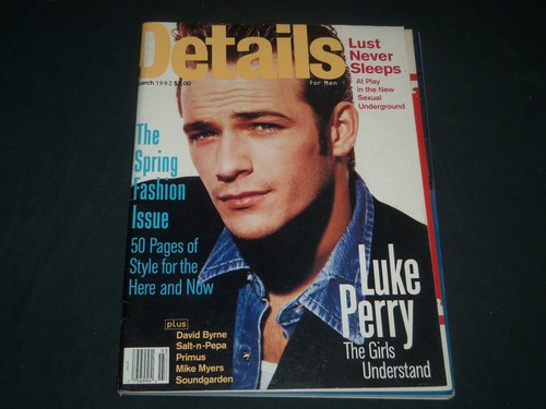 1992 MARCH DETAILS MAGAZINE - LUKE PERRY COVER - 90210 - FASHION - PB ...