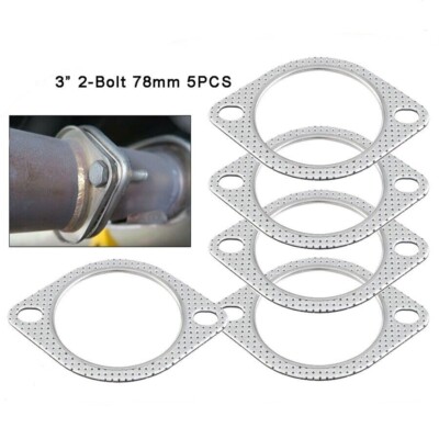 3 Inch Exhaust Gasket 2-Bolt 78mm Flange High Temperature Gasket Fire ...