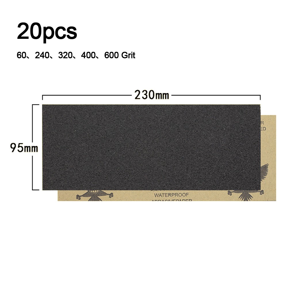 Sanding Solution 20pcs Silicon Carbide Sandpaper Set for Different ...