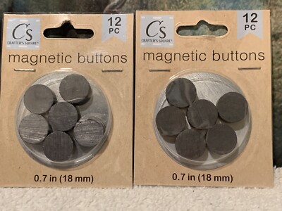 Lot Of 2 Crafter’s Square Magnetic Round Craft Buttons 24 Pc. 0.6 inch ...