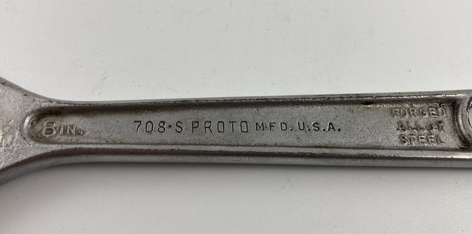 Proto 708-S 8" Adjustable Wrench Tool. USA. Tight Jaws, Good Condition ...