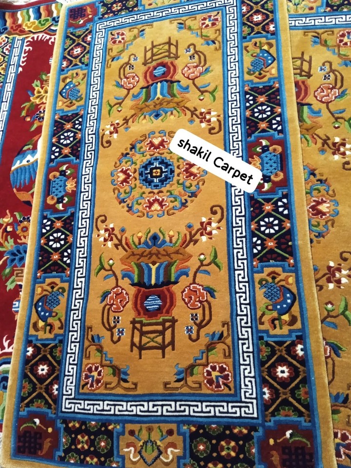 Hand Knotted Tibetan Rug 3x6 ;Rare Nepali Dragon Wool Rug& Runner ...